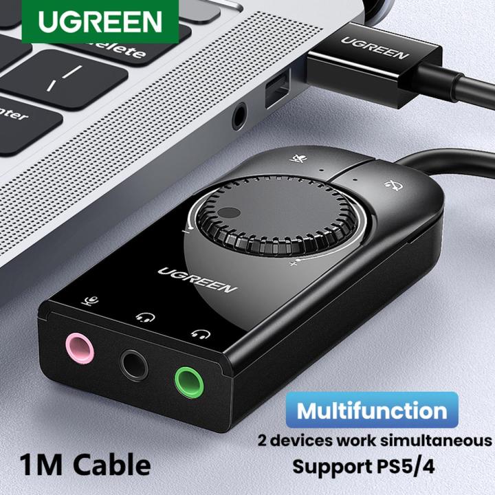 UGREEN USB External Stereo Sound Adapter Splitter Converter with Volume ...