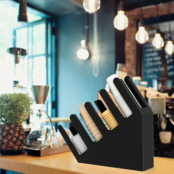 Organizer 4 Layers Coffee Shop Cup Holder Bevel Plastic Storage Rack ...