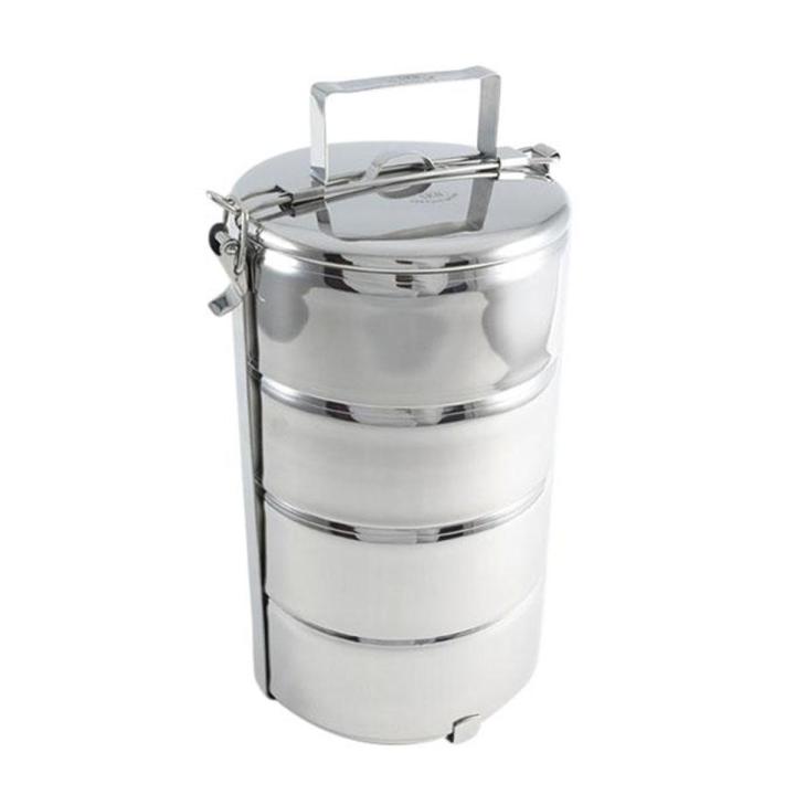 Stainless Steel Tiffin Carrier - 4 Bowl- Silver | Daraz.com.bd
