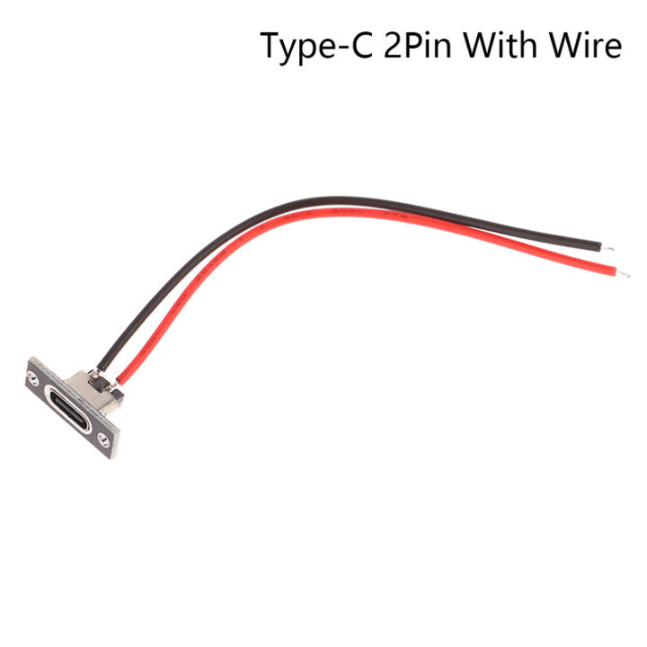 Usb Jack Type C 2pin 2p 4p Waterproof Strip Line Of Solder Joint Female Connector Jack Charging