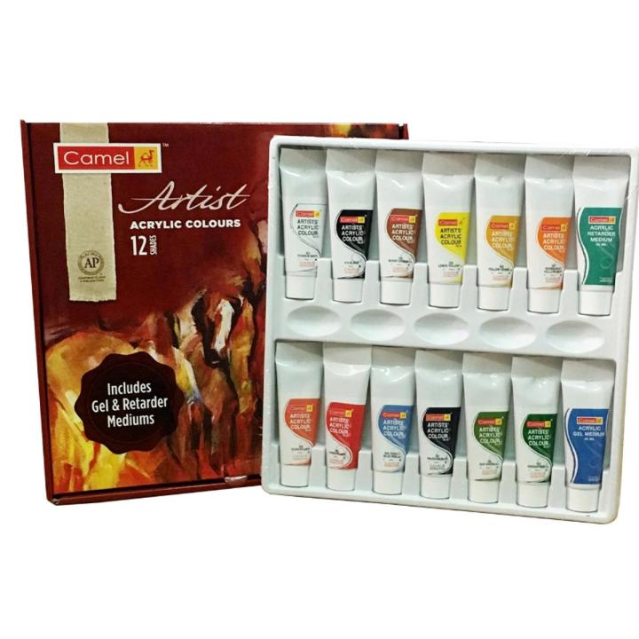 Camel Artist Acrylic Colour Set 40ml x 12 Shades | Daraz.com.bd