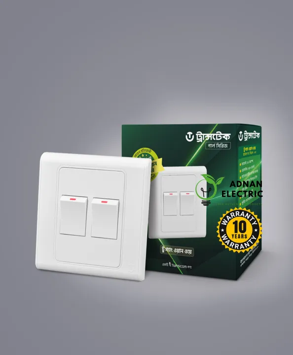 Transtec Gang Switch 2 Gang 1 Way Switch | Daraz.com.bd