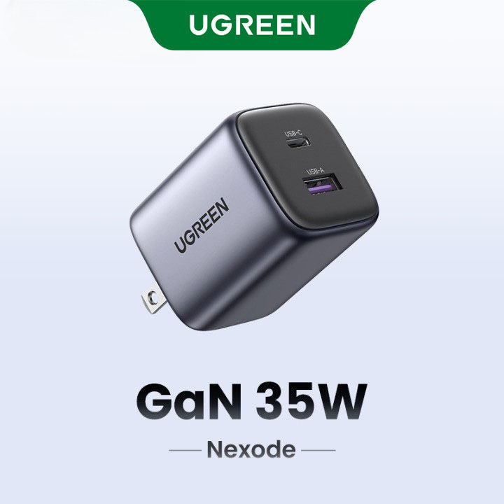 UGREEN 35W GaN USB C Wall Charger Dual Port PD Fast USB Type C Charger ...