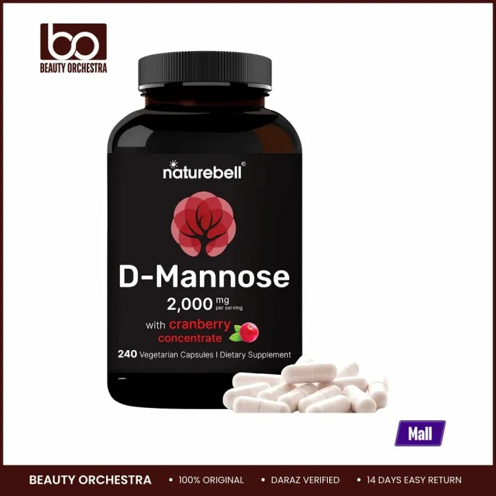 NatureBell D-Mannose 500mg Capsules (2000mg Per Serving) | 240 Veggie ...