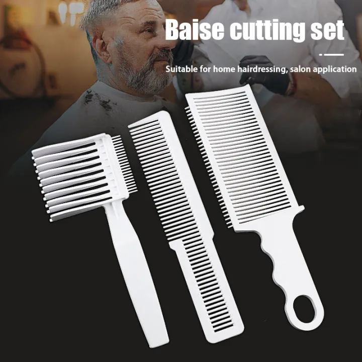 Professional Barber Cutting Comb Men's Adjustable S Arc Hybrid Flat Top ...