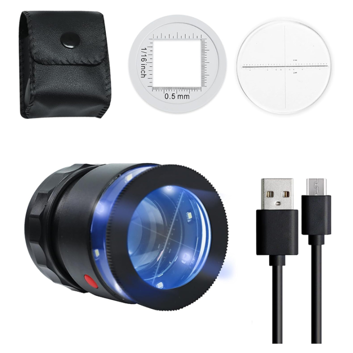 Loupe Magnifier 10x,Rechargeable Jewelers Magnifying Glass with LED ...