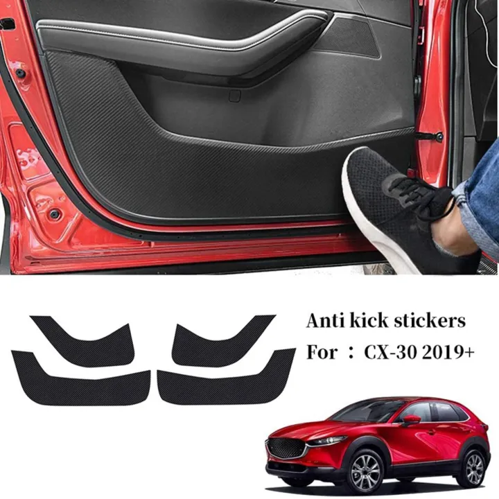 2X Car Carbon Fiber Door Anti-Kick Pad Side Edge Protection Mat Cover ...