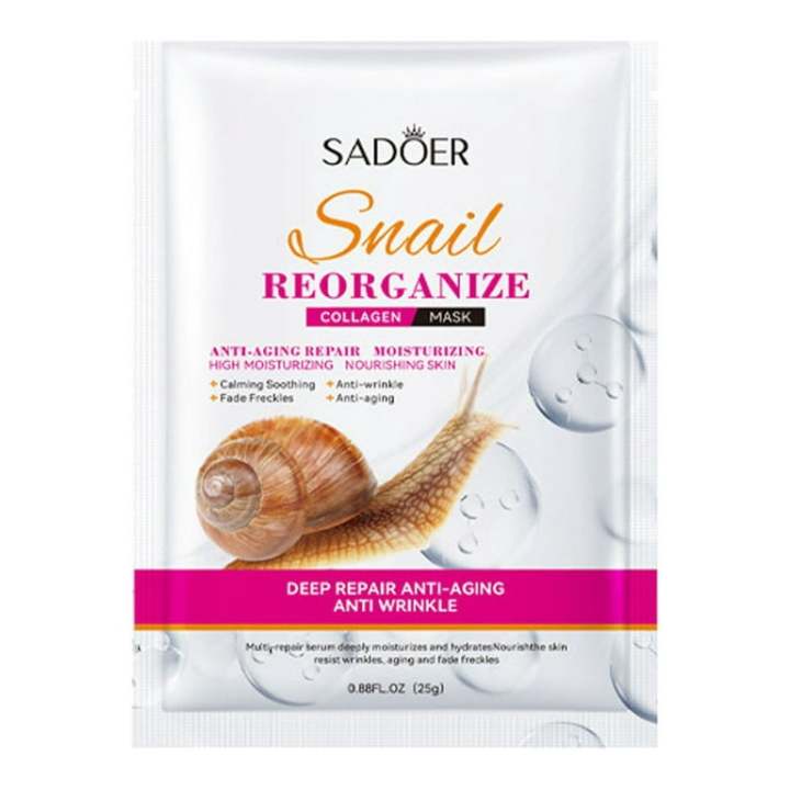 SADOER Snail Reorganize Collagen Face Sheet Mask- 25g | Daraz.com.bd