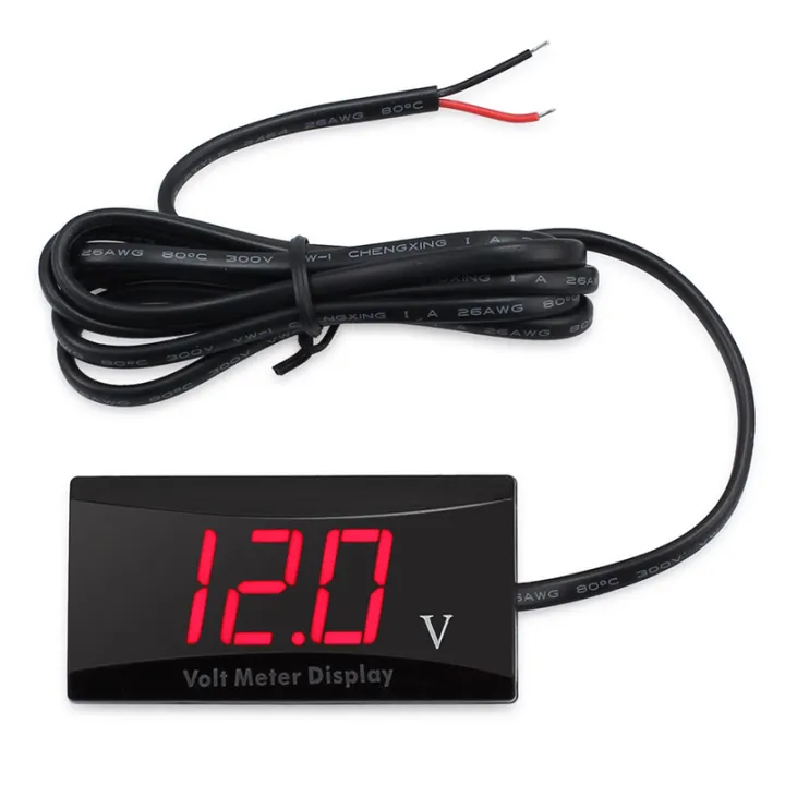 12V Battery Voltmeter Display Digital Voltmeter LED Indicator Universal ...