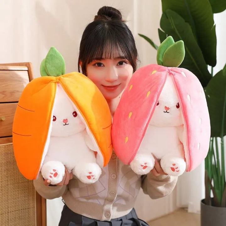 Carrot Strawberry Transformed Into Rabbit Fruit Stuffed Plush Toys ...