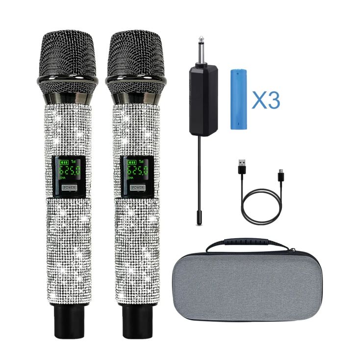 Heikuding Rechargeable Wireless Microphone Colorful Crystal Universal ...