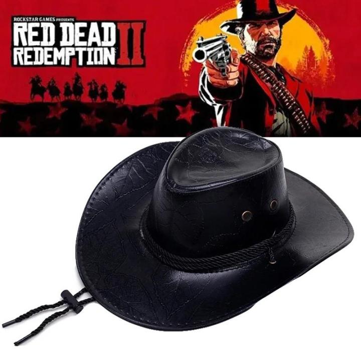 Game Red Dead Redemption 2 Cowboy Hat Cosplay Costume Prop Hats Leather ...