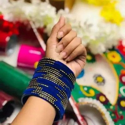 Churi 24 pieces indian velvet kacher bangles bridal bangles package for ...