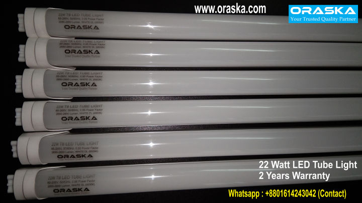 ORASKA T8 LED 22 Watt Aluminum tube Light Bulb Panel Ceiling Flood ...