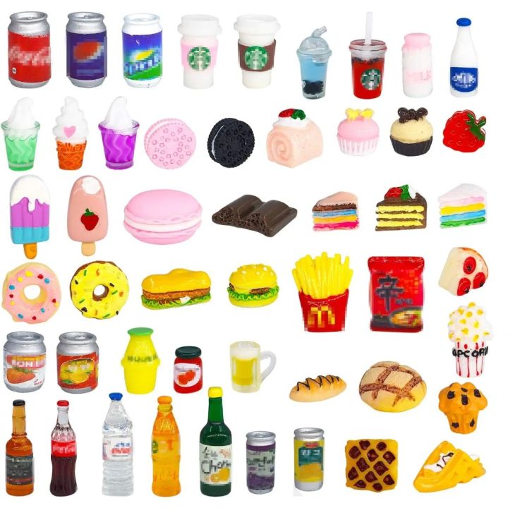【Best value】 50Pcs Miniature Food Drink Bottles Soda Pop Cans Pretend ...
