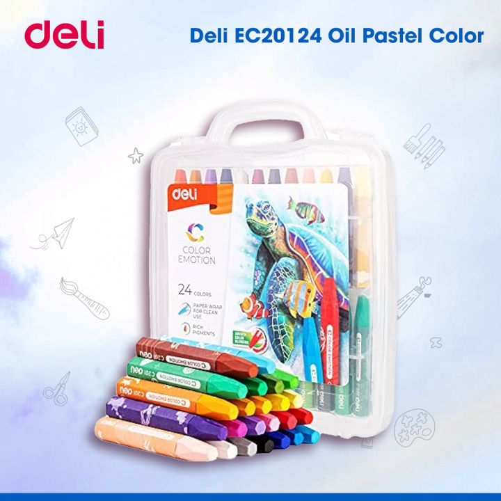 Deli EC20124 Oil Pastel 24 Colors | Daraz.com.bd