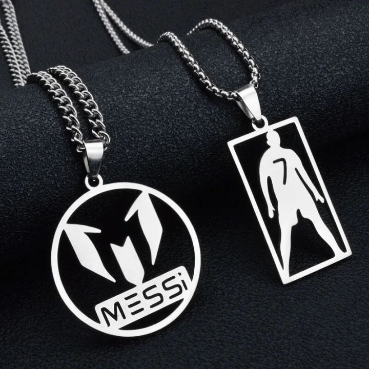 Lionel Messi Cristiano Ronaldo Stainless Steel Pendant Necklace for Men ...