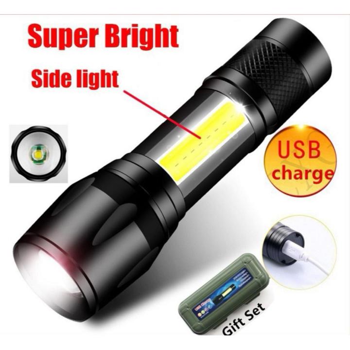 Flash light And Telescopic Zoom Torch Light xpe+cob light energy saving ...