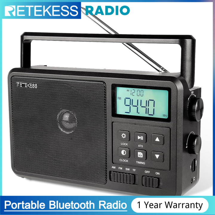 RETEKESS TR638 Portable Bluetooth Radio, AM FM Shortwave Radio with ...