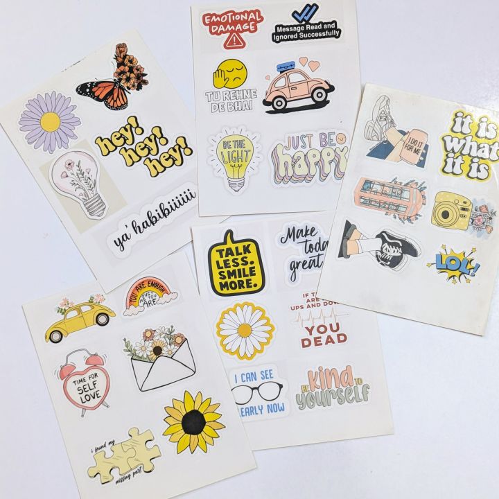 Premium 5 sheet printed stickers (a5 size ,5pc) | Daraz.com.bd