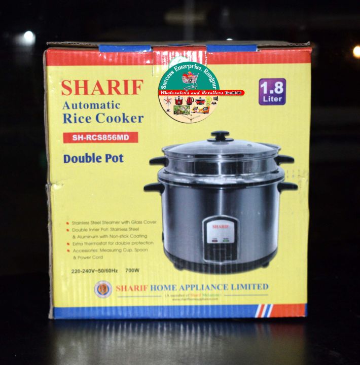 Sharif Rice Cooker, Kiam Rice Cooker, SS+Non Stick-1.8 Ltr -SH-RCS856MD ...