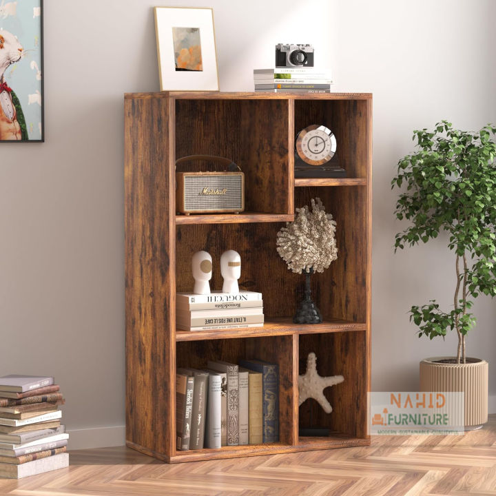 VECELO 5 Cube Modern Bookcases,3 Tier Bookshelves,30x24 Inch High Cubby ...