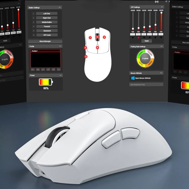 18000DPI Wireless Mouse 300mAh PAW3311 Gaming Mouse Tri-mode Connection ...