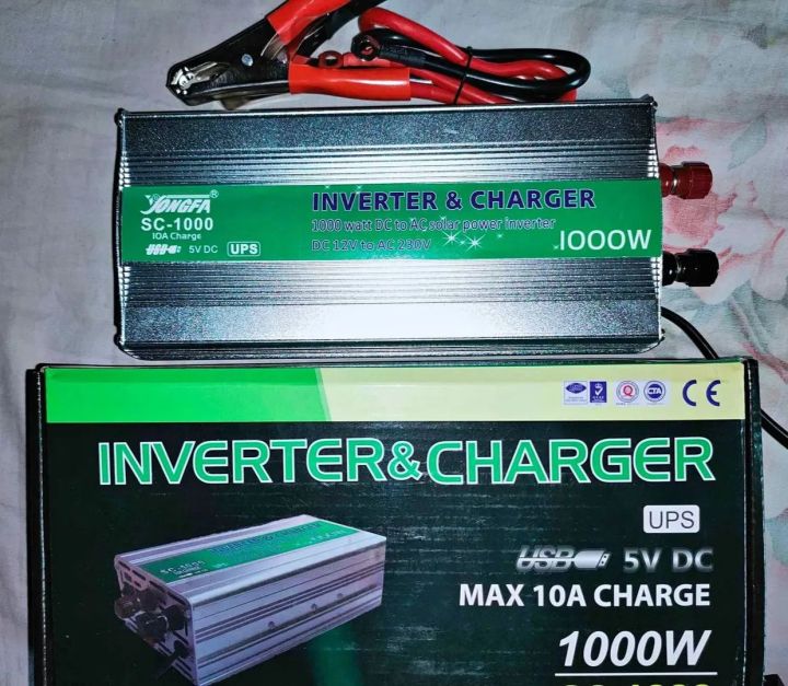 1000W IPS Machine & Battery Charger - All-in-One 1000 Watt DC 12V to AC 220V Inverter and 10A ...