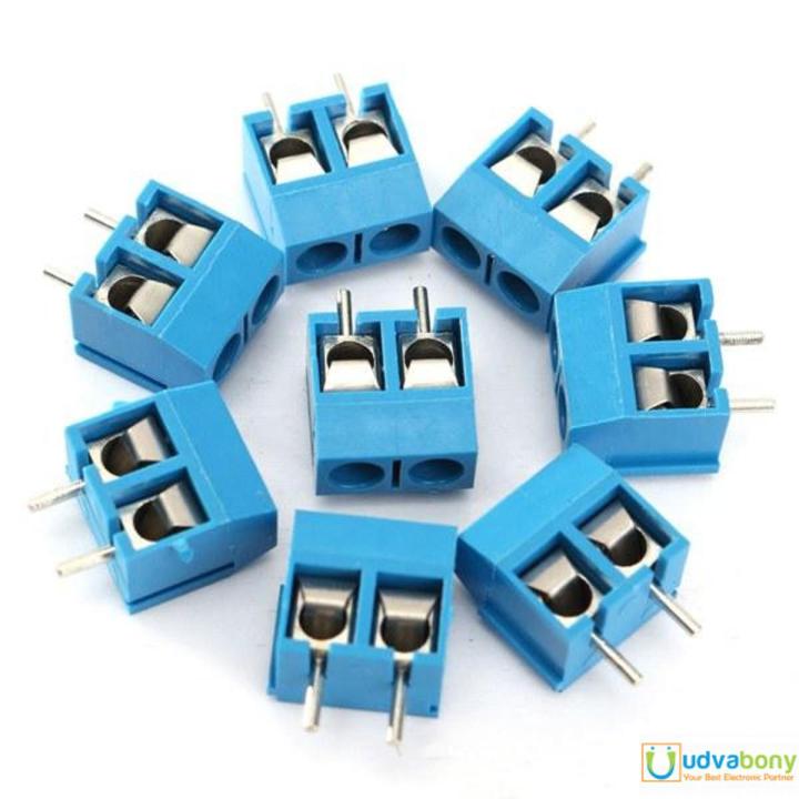5Pcs- 2Pin BLUE Color KF301-2P 2 Pin Plug-In PCB Mount Straight Screws ...