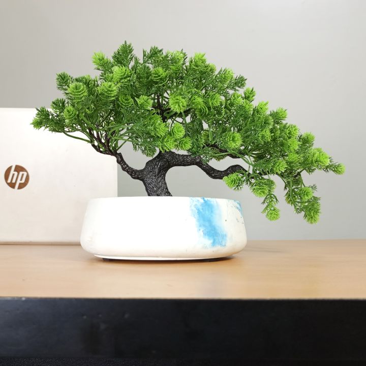Artificial Bonsai Tree With ciramic vas for Home & Office Desk ...