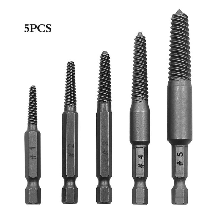 5PCS Screw Extractor Center Drill Bits Guide Set Broken Damaged Bolt ...