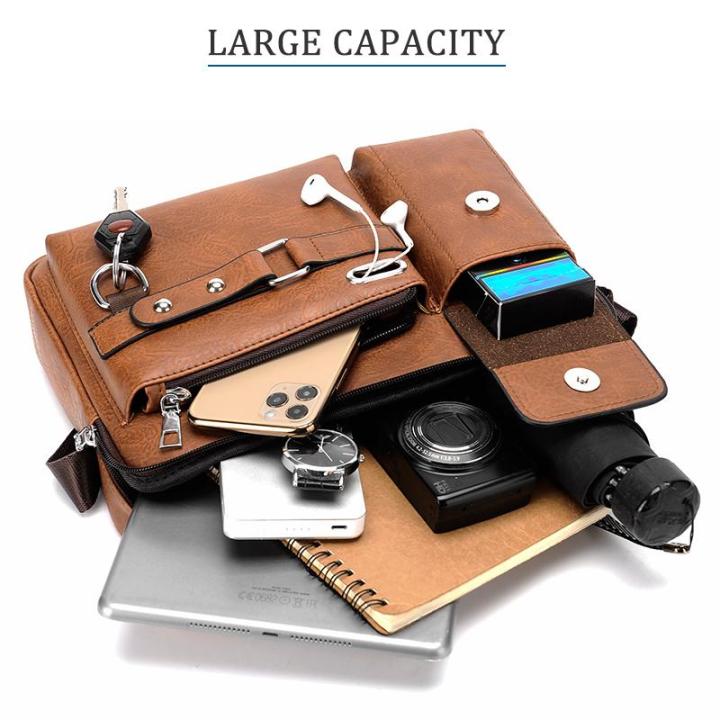 Messenger Bags Leather Crossbody Bag Waterproof Shoulder Bags ...