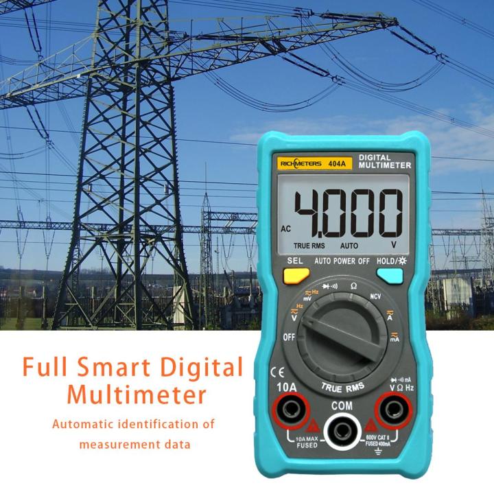 RICHMETERS 404A Digital Multimeter Auto-Ranging Ammeter True-RMS Smart ...