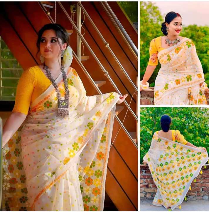 Exclusive Design Tangail Skin Print Saree Without Blouse Piece For ...