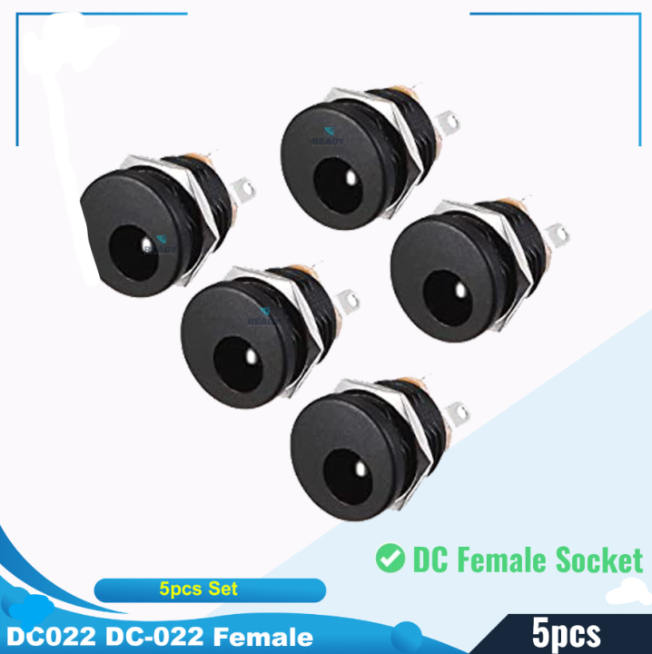 DC022 DC-022 ROUND Panel Mount Female 2.1mm 3 Pin 5.5x2.1mm 5V 12V 24V ...