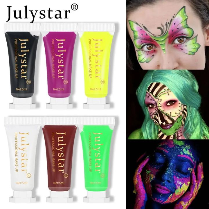 6 Colors Water Activation UV Painting Palette Set Face Water-based DIY ...