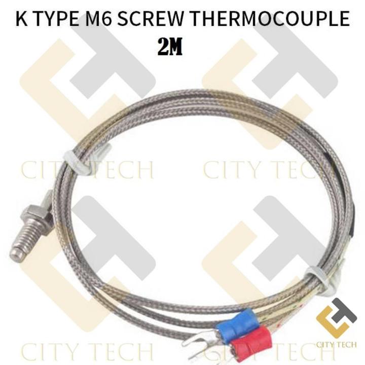 K Type Thermocouples 2 Meters Cable Probe M6 Screw For Industrial ...