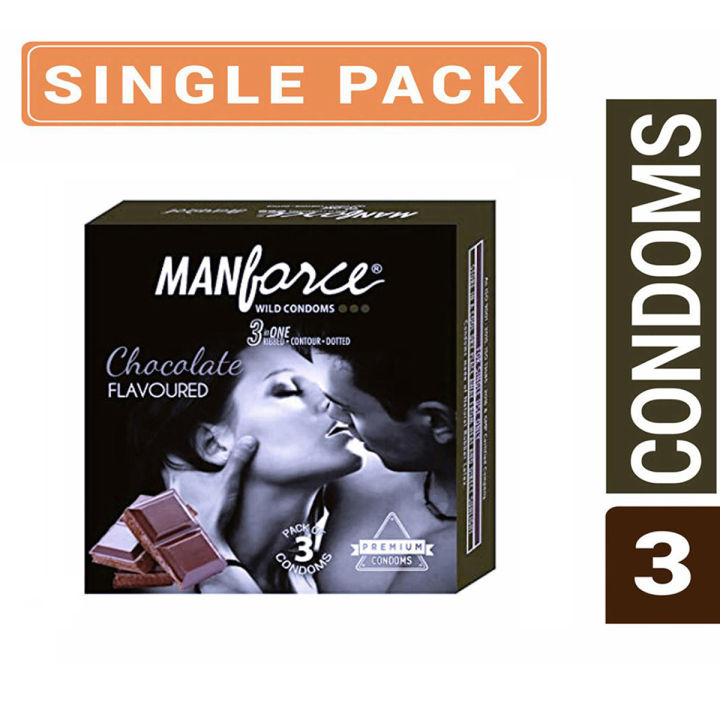 Manforce 3pcs Pack Chocolate/ 1500 Litchi/ Coctail Strawberry/Hazelnut ...