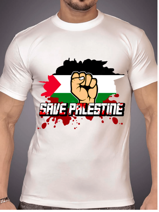Save Palestine Jersey Fabric T-Shirts For Men - Show Solidarity With ...