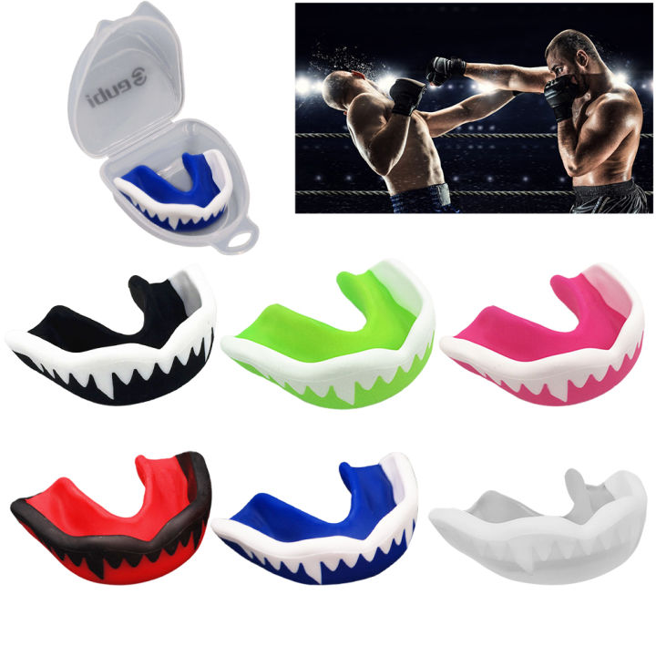 Mouth Guard Boxing Gum Shield with Storage Box MMA Martial Arts Mouth ...