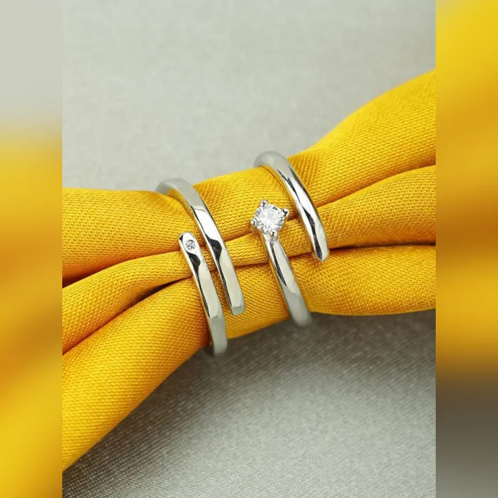 Unique Couple Rings Women Men Ring Heart Beat With Box | Daraz.com.bd
