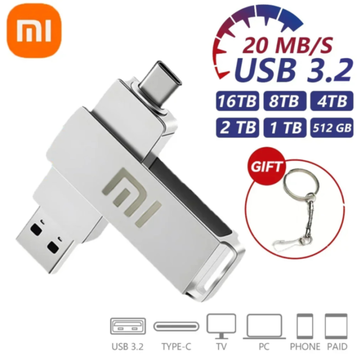 Xiaomi 16tb Flash Drives High Speed Transfer Metal Pen drive 2024 New ...