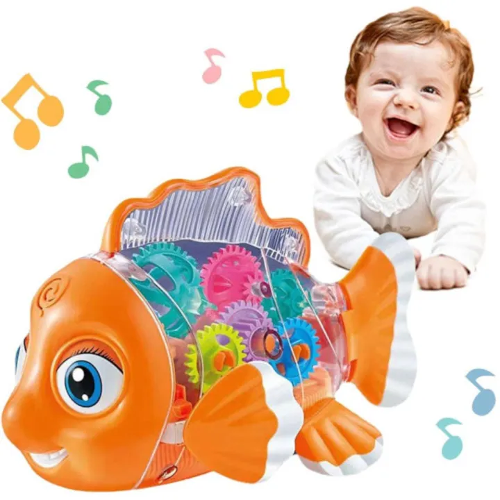 DD Retails Transparent Gear Fish Toy | Swing Fish Toy for Kids ...