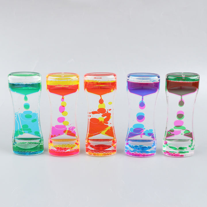 Double Color Sand Hourglasses Liquid Anxiety Relief Liquid Motion ...