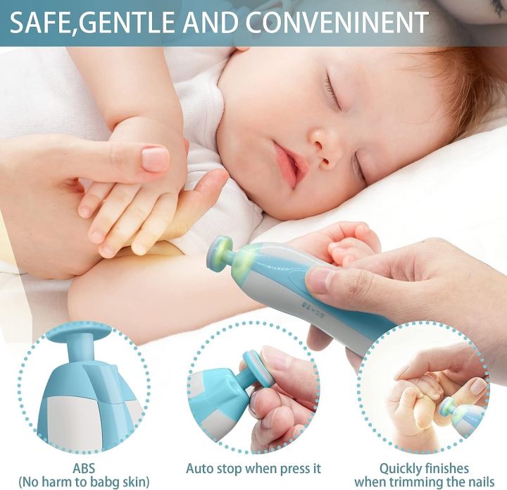 Baby Nail Electric Safe Baby Nail Clippers Manicure Set Trim Polish Grooming kit With 6 Grinding Heads Newborn Infant Toddler or Adults Toes Fingernails Care Kit Multicolor Daraz .bd