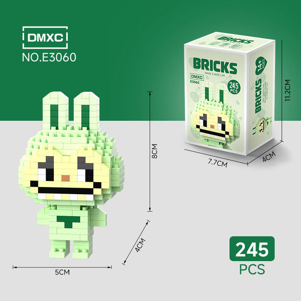 Labubu building block brick toy green color. Decoration item . Cute ...