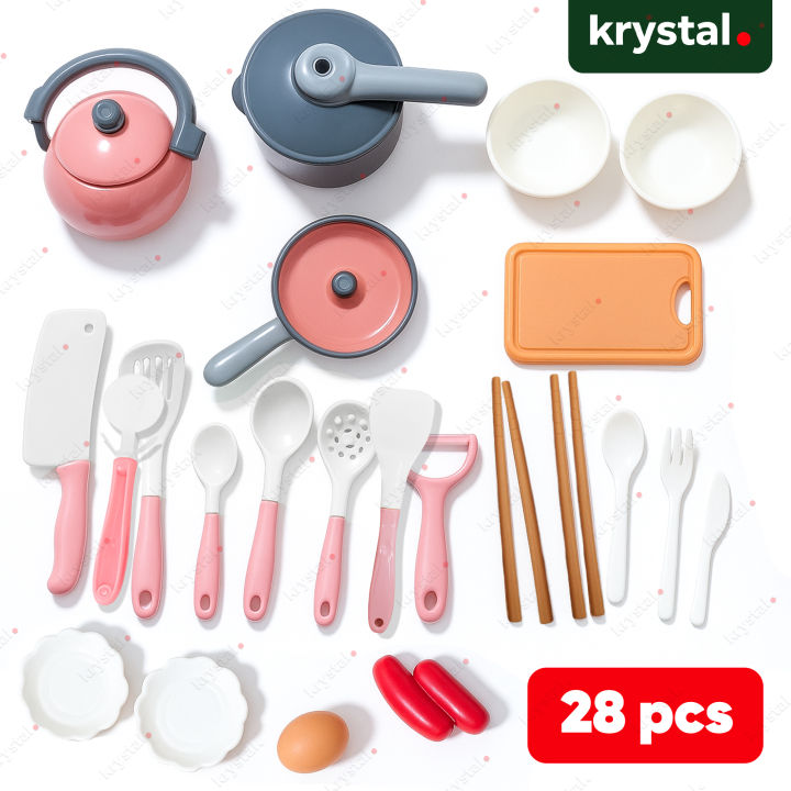 【Krystal】 Kitchen Cooking Toy Set for kids – Mini Simulation Utensil ...