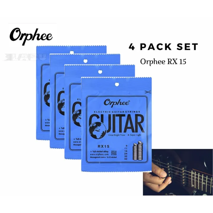 Orphee-RX 15 Guitar Strings for Electric Guitars 4 Pack Set | Daraz.com.bd