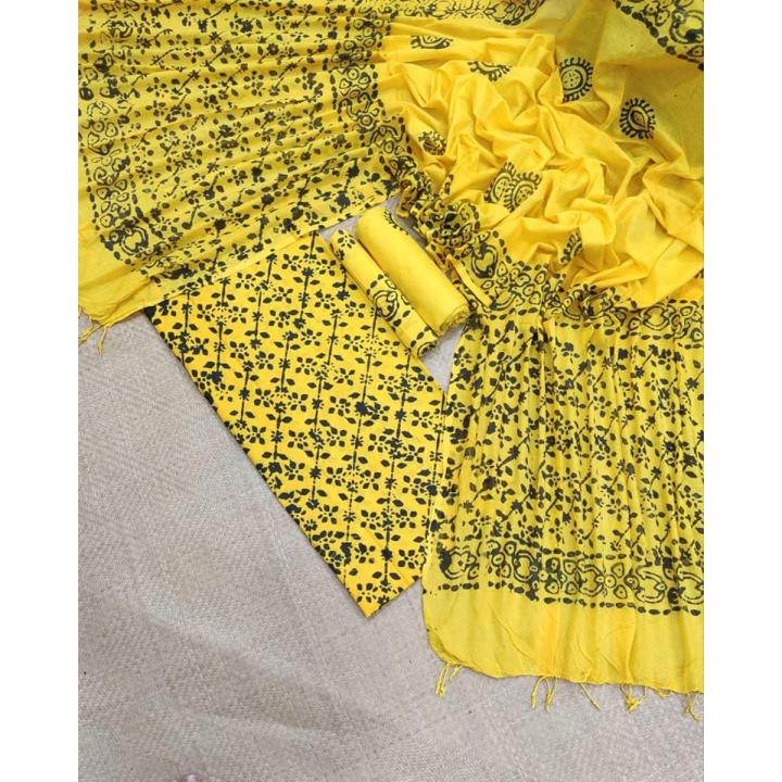 mom Batik Three Piece Salwar Kameez Orna-3 Pcs | Daraz.com.bd