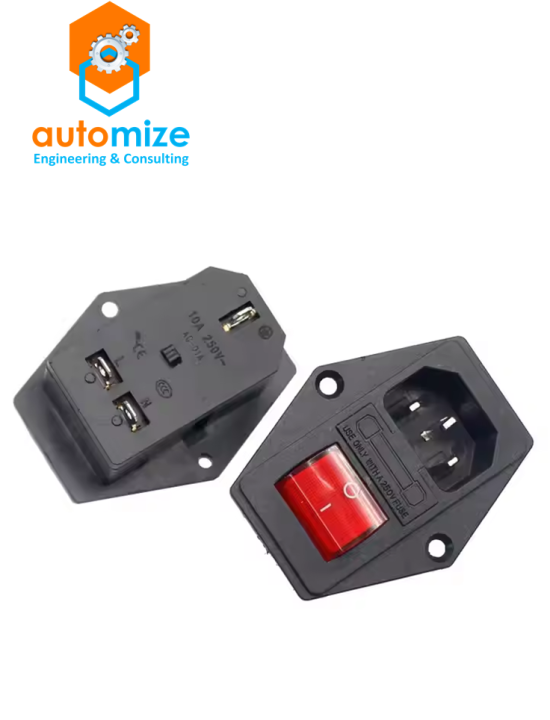 Power Rocker Switch IEC 3 Pin 320 C14 Inlet Power Sockets Switch ...